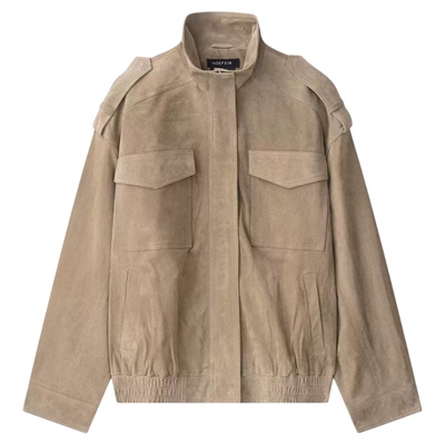 Lovedeath卡其色麂皮绒夹克外套