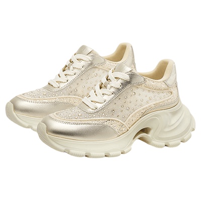 人鱼姬蹀愫厚底增高8水钻配裙透气老爹休闲鞋TA65366-52