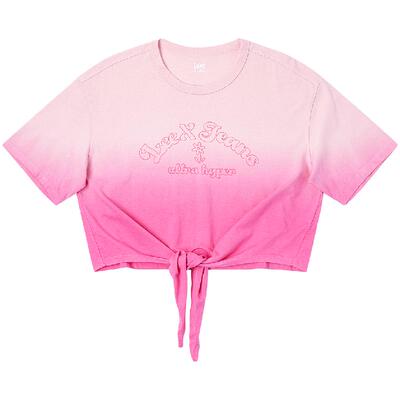 Lee舒适版圆领印花图案渐变粉色女短袖T恤显瘦休闲潮LWT0098794LE