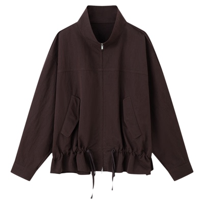 RUISHI芮时低腰抽绳立领风衣外套