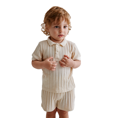 benzdeer夏季坑条短袖套装