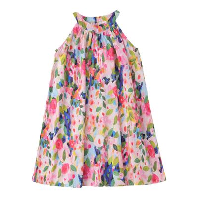 皇室童缘女童连衣裙度假风吊带碎花裙夏季背心裙女宝公主裙潮
