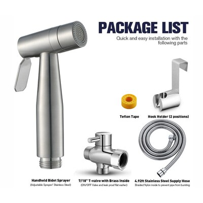 HIDEEP 不锈钢妇洗器套两功能喷枪单冷妇洗清洁龙头美规 HI09011F