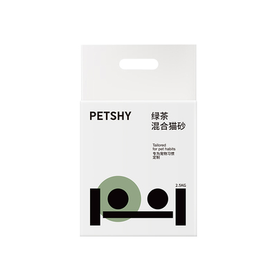 【淘宝秒杀】PETSHY百宠千爱 绿茶混合猫砂膨润土豆腐除臭砂2.5kg
