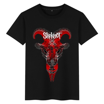 摇滚说唱Slipknot活结重金属乐队短袖纯棉T恤男青少年大码衣服潮