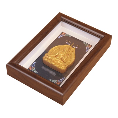 藏式红泥擦擦大白伞盖唐卡摆件