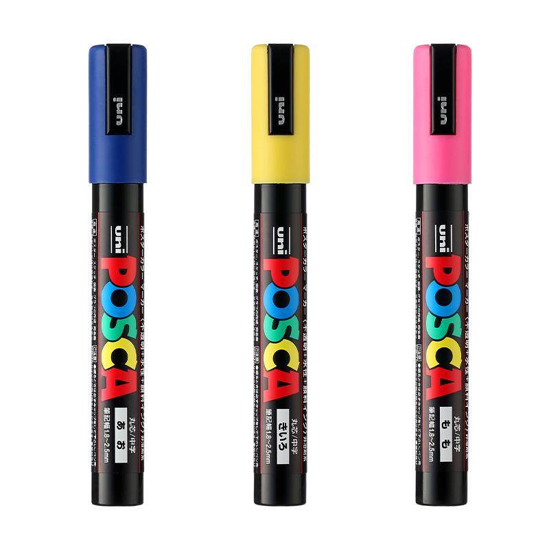 日本进口Uni三菱POSCA系列PC-5M水性丙烯马克笔套装动漫专用海报涂鸦绘画填色大容量三菱宝色嘉丙烯马克笔_虎窝淘
