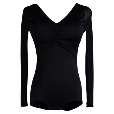 拉丁舞长袖舞蹈上衣露背专业