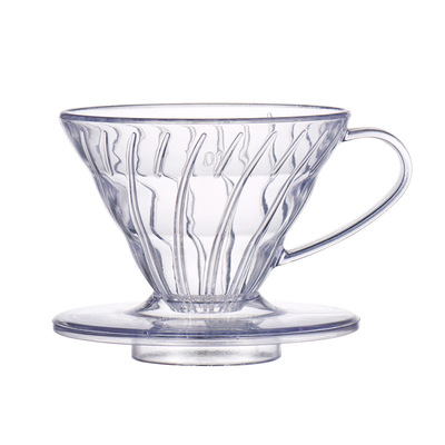 V60树脂透明过滤杯手冲单品咖啡锥形简约螺旋导流滴滤杯V01/V02