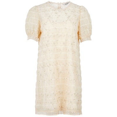 Migaino曼娅奴女装夏季新款轻奢小香风网纱裙子小个子蕾丝连衣裙