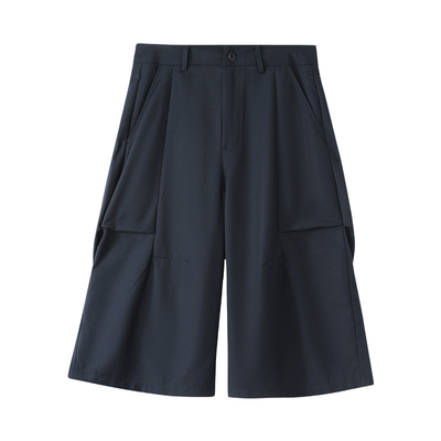 IT'S5cm蓝色休闲宽松七分裤男士