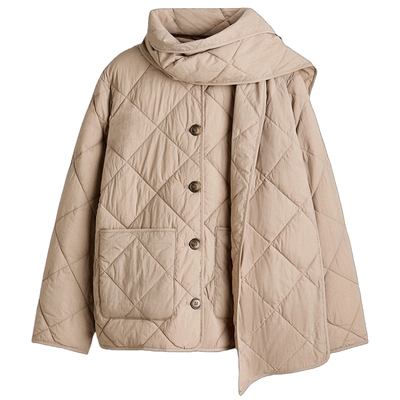 HM2026新款女装THERMOLITE®绗缝围巾细节外套1319839