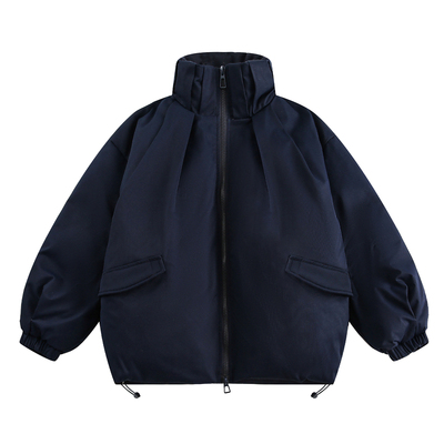 阿于呆廓形设计感工装立领棉服