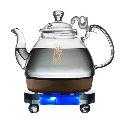 德韵电热水壶(S558按键)无加水晶圆型快速壶玻璃壶烧水泡茶套装