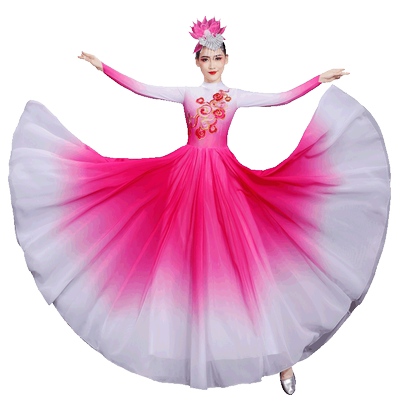 开场舞大摆裙表演服灯火里的中国