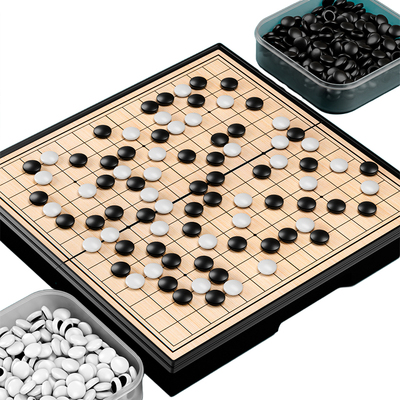 磁性五子棋围棋子儿童初学套装小学生带磁性标准棋盘成人版磁吸式