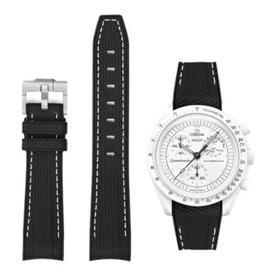 适用moonswatch表带颗粒纹理硅胶Omega欧米茄斯沃琪联名款史努比