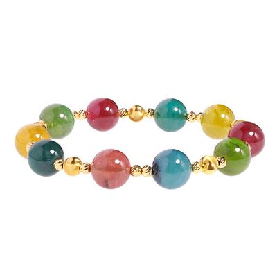 满天星大颗粒碧玺手链18K金手串