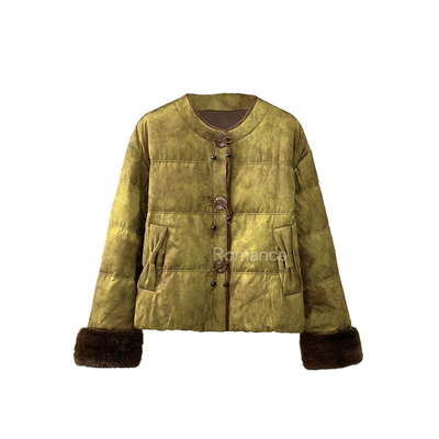 中式国风皮草鹅绒服外套