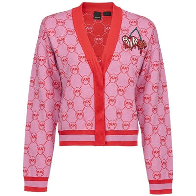 PINKO女士提花别致V领针织衫