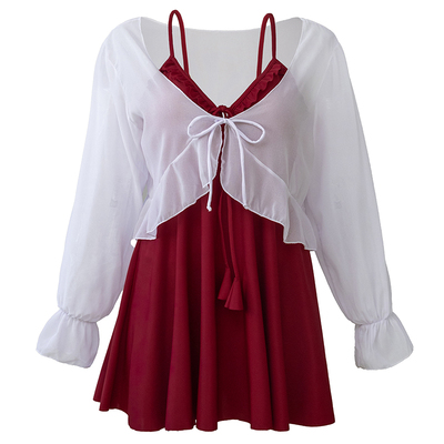 大码女连体裙式泳衣200斤