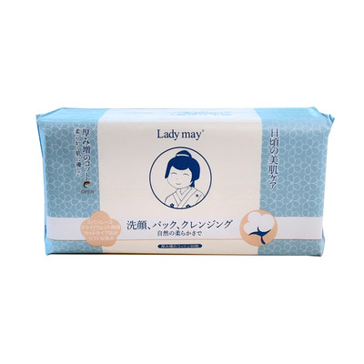 日本Ladymay洗脸巾加厚抽取式一次性擦脸巾婴儿洁面巾珍珠纹60抽