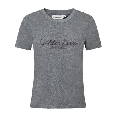 【5A抗菌】GOLDEN BEAR/金熊2026年女士纯棉字母刺绣圆领短袖T恤