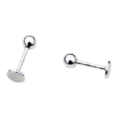 不掉色长短平底球球耳钉螺丝扣