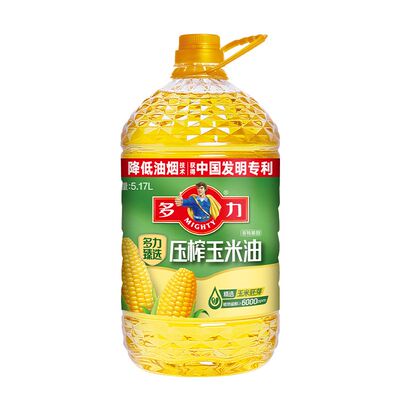 【张若昀同款】多力食用油臻选压榨玉米胚芽油5.17L/桶家用健康油