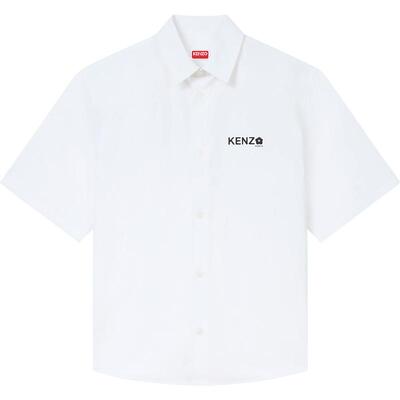 KENZO 25秋冬新品 男女同款海棠花BOKE 2.0宽松版型休闲衬衫新年