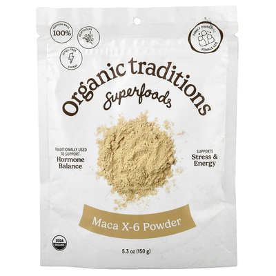 Organic Traditions,玛卡 X-6 黑色和紫红色，5.3 盎司（150 克）