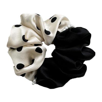 发圈真丝慵懒风头花头饰发饰珍珠