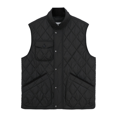 百搭菱形绗缝羊毛棉填充马甲外套