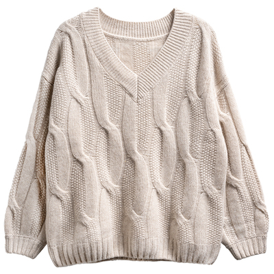 定制微闪羊绒纱线全身大麻花