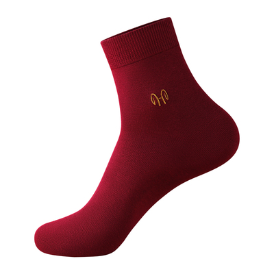 红色袜子情侣马年结婚礼盒中筒袜