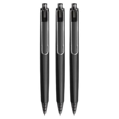 晨光优品按动中性笔0.5mm学生专用速干黑色签字笔子弹头三倍高密度M3金属重手感按动笔商务高颜值磨砂黑J6401