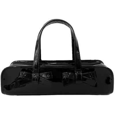 ctandjim漆皮蝴蝶结手提斜跨包