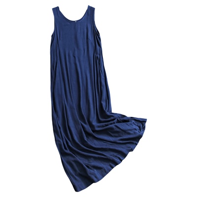 棉麻混纺宽松遮肚子外穿背心裙