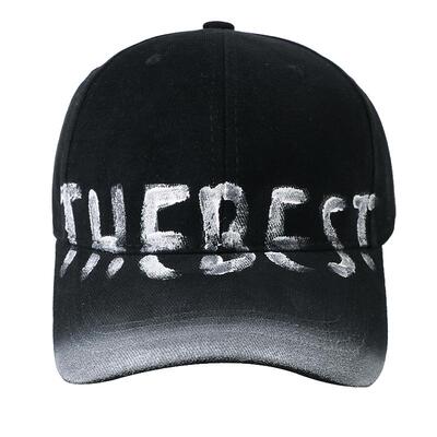 时尚字母嘻哈涂鸦水洗鸭舌帽