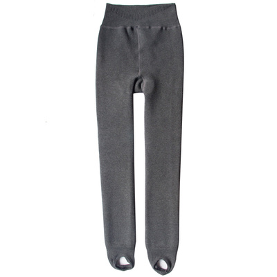 初花樱3000D北方冬季加绒加厚连裤袜保暖御寒棉竖条纹踩脚连脚袜