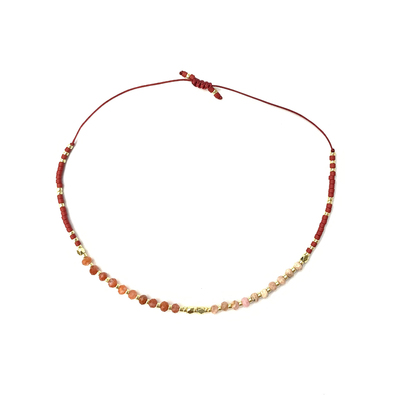 VIKIKO【小桃花】串珠小众红色宝石女生手链天然红纹石本命小红绳