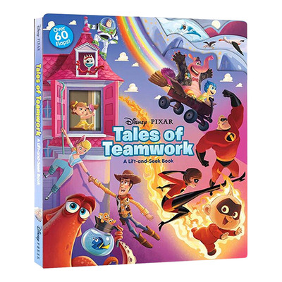 玩具总动员 皮克斯动画人物 Disney pixar Tales of Teamwork A Lift-And-Seek Book 英文原版儿童英语启蒙翻翻书洞洞书