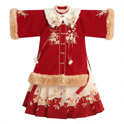 女童中国风古装拜年服冬季中国风