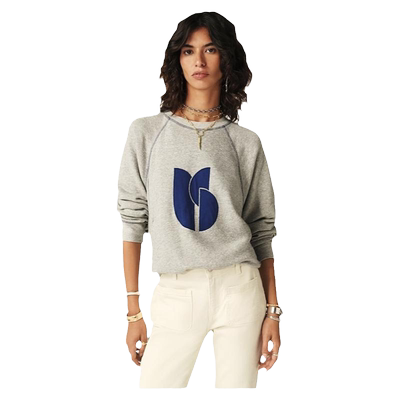 ba&sh印花斜插肩法式休闲棉卫衣