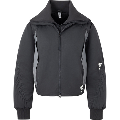 阿迪达斯女士拼接短款保暖棉服