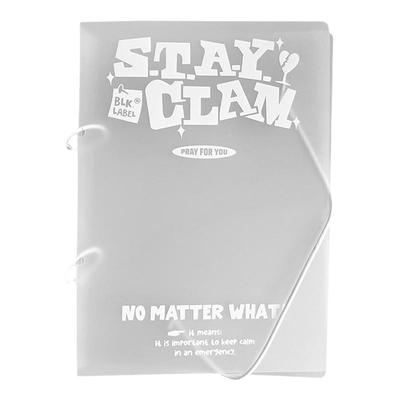 美式白色印花透明硬壳两孔活页本