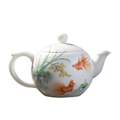 庄晓明老师手绘《金玉满堂》茶壶