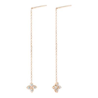 CAROUSEL花卉18K玫瑰金钻石耳饰