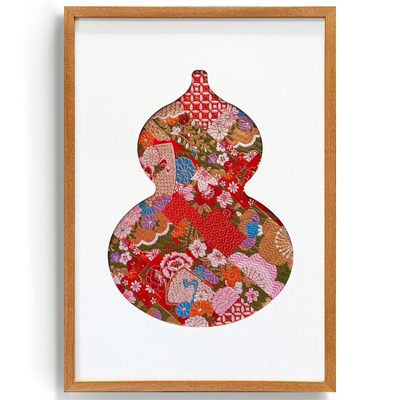 伽罗生活锦绣画 宝福芦 葫芦仿真丝新中式客厅玄关装饰挂画送礼