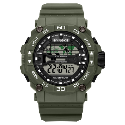 时诺刻电子手表男多功能夜光电子表户外运动登山跑步当兵训练适用